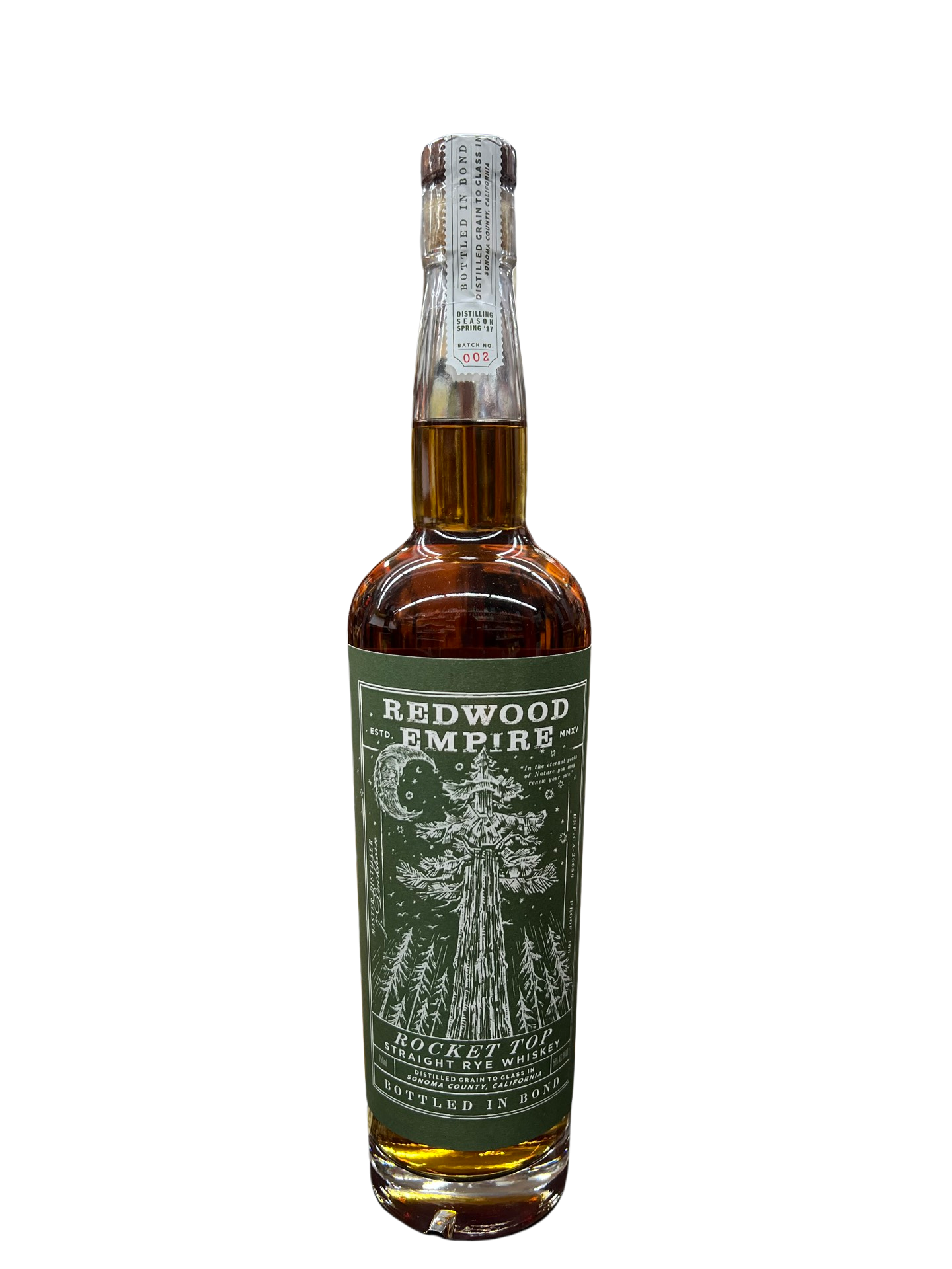 Redwood Empire Rocket Top Straight Rye Whiskey – El Cerrito Liquor